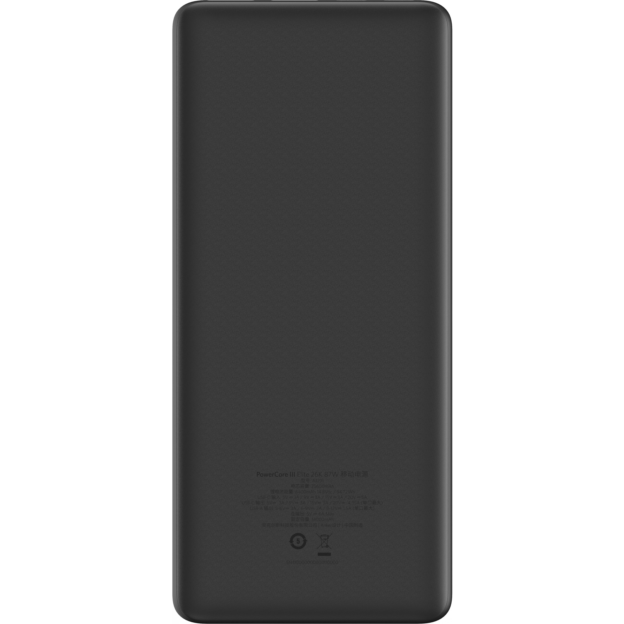 Anker PowerCore III Elite Powerbank 25.600mAh 2 x USB-C 2 x USB-A black ...